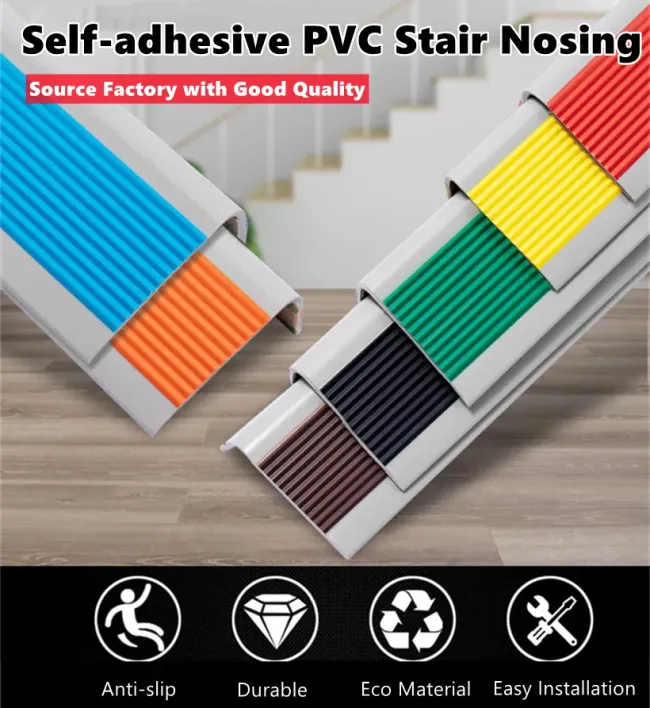 Anti-Collision Step Edge Trim Strips Stair Nosing Rubber Stair Tread Edge Protector Corner Bumpers