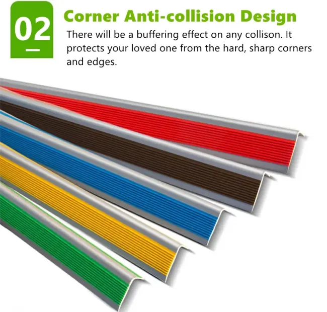 Anti-Collision Step Edge Trim Strips Stair Nosing Rubber Stair Tread Edge Protector Corner Bumpers