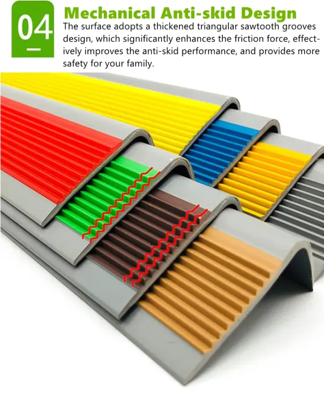 Anti-Collision Step Edge Trim Strips Stair Nosing Rubber Stair Tread Edge Protector Corner Bumpers