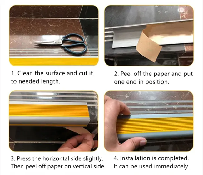 Anti-Collision Step Edge Trim Strips Stair Nosing Rubber Stair Tread Edge Protector Corner Bumpers