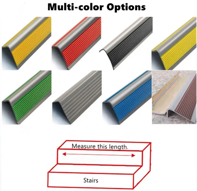Anti-Collision Step Edge Trim Strips Stair Nosing Rubber Stair Tread Edge Protector Corner Bumpers