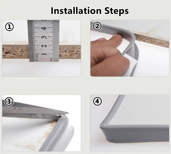 TPE PVC U Shape Furniture Edge Banding Trim Sealing Strip Tape for Cabinet Desk Protector