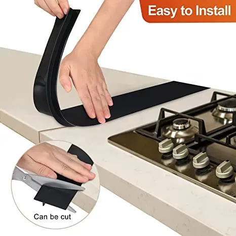 Easy Install and Clean Kitchen Stove Counter Silicone Gap Cover Heat Resistant Gap Filler with Moulding Processing Service