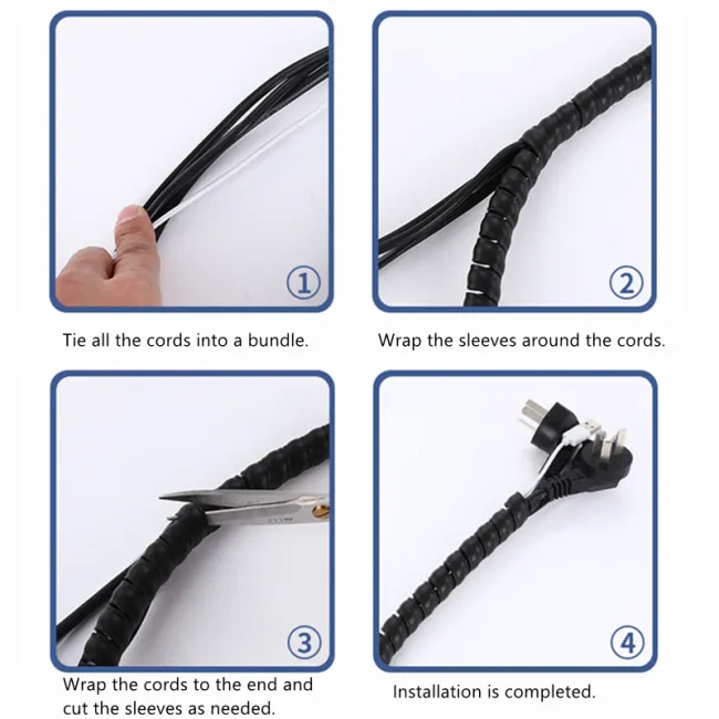 Spiral Cable Wire Wrap Management Protector Sleeve Computer Electrical Wire Organizer Sleeves Spiral Guard Hydraulic Hose