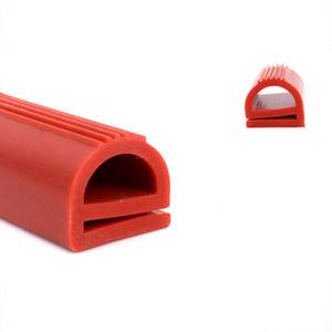 Quality E-Shape Silicone Rubber Sealing Strip E-Type Heat Resistant Oven Door Seal Strip for sale