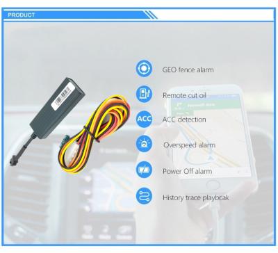 中国 TK003 AT6558R Concoxの議定書車GPSの追跡者1800MHz 販売のため