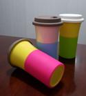 China Hot-sale New Design Biodegradable Bamboo Fiber Tableware,BAMBOO FIBRE MUG + SILICON LID AND SLEEVE SWD028 for sale