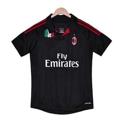 China AC Milan 2012 Retro Second Away Fan Edition Jersey Classic Black and Gold Jersey for sale