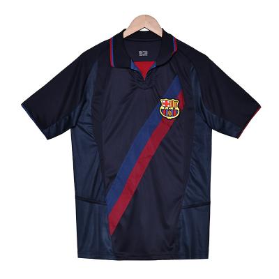 China Barcelona 2002 Retro Second Away Fan Edition Jersey Classic Orange and Black Jersey for sale
