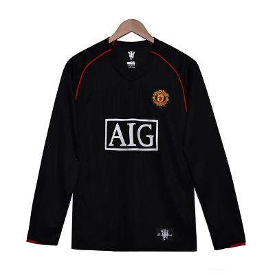 China Manchester United 2007 Retro Long Sleeve Away Football Jersey Treble Collector's Edition Replica for sale