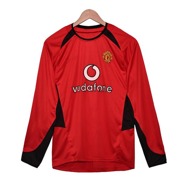 Quality Retro Home Long Sleeved Football Jersey for Manchester United 2002-2003 Season for sale