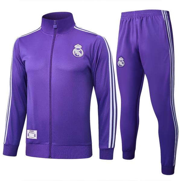 Quality Real Madrid Purple Long Sleeved Football Training Suit Team Style Support for sale