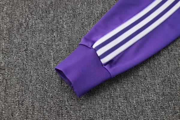 Quality Real Madrid Purple Long Sleeved Football Training Suit Team Style Support for sale