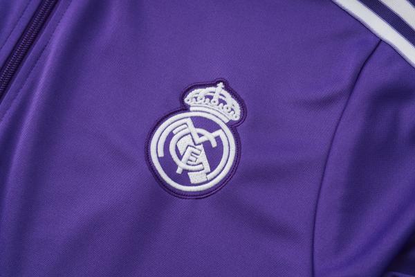 Quality Real Madrid Purple Long Sleeved Football Training Suit Team Style Support for sale