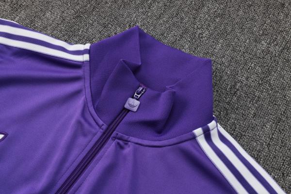 Quality Real Madrid Purple Long Sleeved Football Training Suit Team Style Support for sale