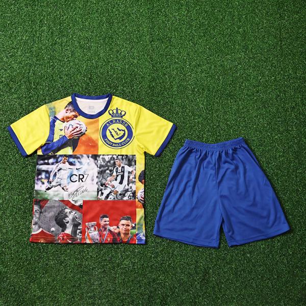 Quality C Ronaldo Children Fan Version Customized Football Jersey For Young Fans for sale