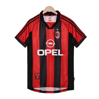 China 1998-1999 AC Milan Retro Home Replica Football Jersey Classic Customization for sale