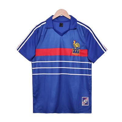 China Retro 1984 France Home Jersey Nostalgic Design Supports Team Customization for sale
