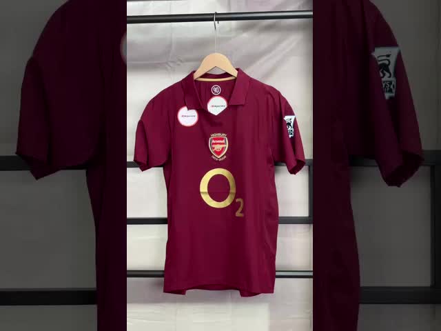 Maillot domicile rétro Arsenal 2005-2006 - Personnalisation de groupe - Reproduction classique exclusive