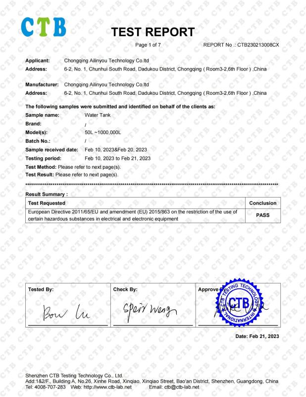  - Chongqing Ailinyou Technology CO.,Ltd
