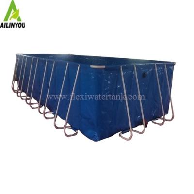 China Ailinyou Factory Price Rectangular Above Ground Swimming Pool Folding Swimming Pool for sale