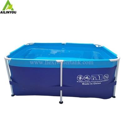 China Ailinyou Factory Price Rectangular Above Ground Swimming Pool Folding Swimming Pool for sale