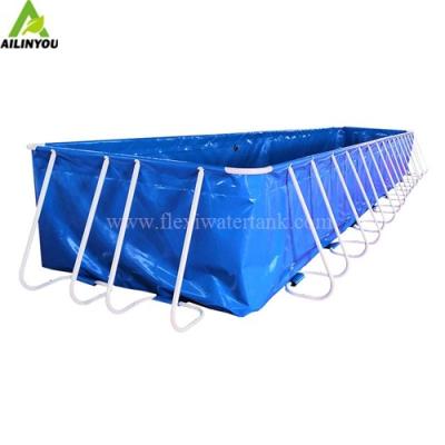 China Ailinyou Factory Price Rectangular Above Ground Swimming Pool Folding Swimming Pool for sale