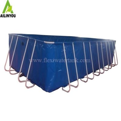China Ailinyou Factory Price Rectangular Above Ground Swimming Pool Folding Swimming Pool for sale
