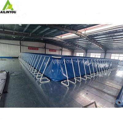 China Ailinyou Factory Price Rectangular Above Ground Swimming Pool Folding Swimming Pool for sale