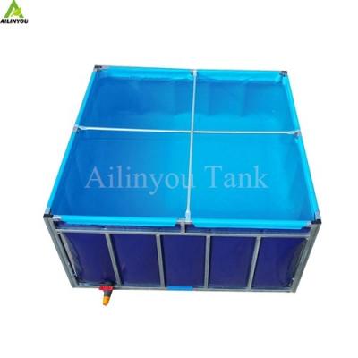 China Aquaculture Fish Tanks Foldable Disassemble Mobile Galvanized Steel Pipe Pvc Frame Water Storage Tanks for sale