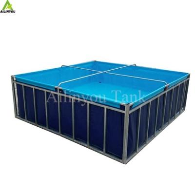 China Wholesale Custom Pvc Tarpaulin Coated Fish Pond  Aquaculture Fish Farming Large Tanks For Farming Fish for sale