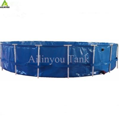 China Hot Sale Collapsible PVC Tarpaulin Fish Farming Tanks Indoor Outdoor Biofloc Equipment Ponds for RAS Catfish Tilapia Far for sale