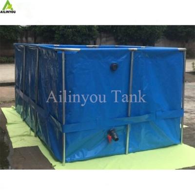 China Hot-dip galvanized steel support PVC lined liner for tilapia farming professional fish tank for sale