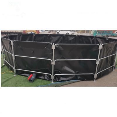 China Collapsible PVC Tarpaulin Fish Tank Farming Backyard Round Fish Tank for sale