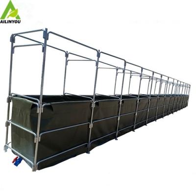 China Customized Metal Frame Pvc Tarpaulin 5000Liters Fish Tank Rectangle Frame Fish Farming Tanks  Manufacturer for sale