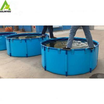 China High quality 5000 litres collapsible plastic pvc tarpaulin fish breeding farm tank of aquaculture for sale