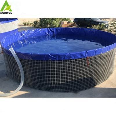 China Economic Environmental Cheap Price Custom Size Galvanized Steel Wire Mesh Tank Foldable Fish Farming Tank for sale