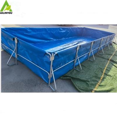 China PVC tarpaulin plastic fish pond outdoor plastic water fish pond fish tank Agriculture PVC folding for sale