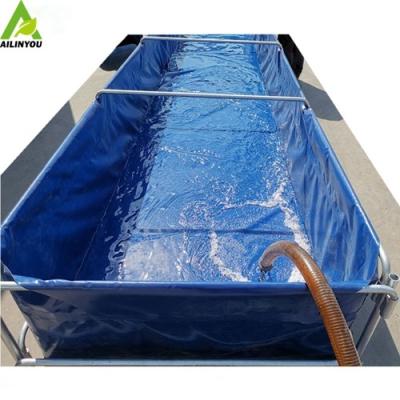 China 10,000L Folding Fish Farming Tank Tarpaulin For Tilapia/Catfish Fish Pond for sale