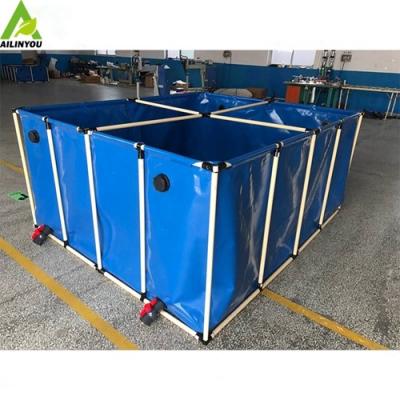 China Ailinyou High Quality Custom-made Foldable PVC Tarpaulin Hydroponic Pond for Aquaponics system for sale