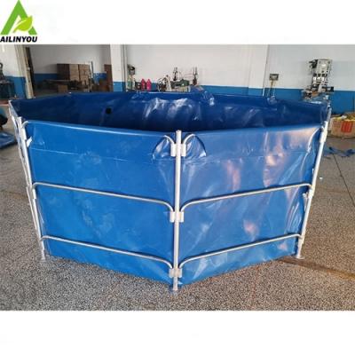 China F5000 Litre Pvc Tarpaulin Fish  Farming Tank Aquaculture Tilapia Catfish Farming Water Tank For Fish for sale