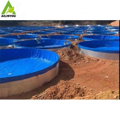 China Waterproof  PVC Canvas Fish Tank Farming Round  Foladable PVC Tarpaulin Tank Fish Pond for sale