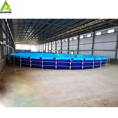 China Aquaculture Fish Farming Tanks Supplier For Sale Large Aquaculture Cylinder Folding Foldable Fish Farming Tank for sale