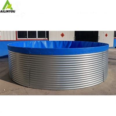 China Manufacturer Hot Sale Galvanized Water Tank 20000 Liter Mobile Biofloc Tanks For Fish farming  Aquaculture for sale