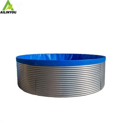 China Custom Size Galvanized Steel Water Tank Aquaculture Pond Tanks For Fish Shrimp Farming for sale