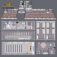 China Sandwich Panel Flat Pack Prefab House for Mining Site Accommodation 160x160mm Column for sale
