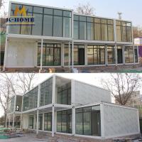 China Flat Pack Steel Structure Sandwich Panel Container House Cafeteria 25 Year Lifespan for sale