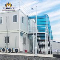 China Double Story Prefabricated Office Container Durable Steel Structure Stackable 3 Floors for sale