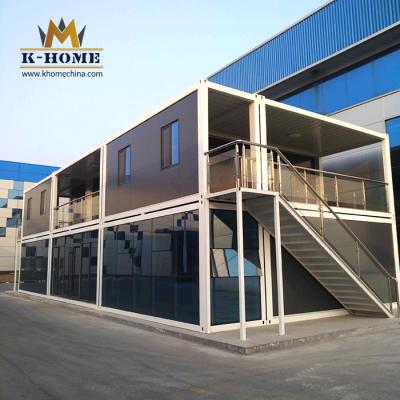China casa de lujo prefabricada del envase del paquete plano de los 40ft de la oficina modular del envase en venta