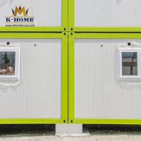 China Flat Pack Modular Container House 50mm EPS Sandwich Panel Prefab Camp for sale